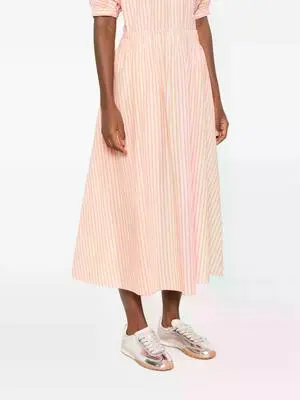 MAISON123 Brune Striped Midi Skirt