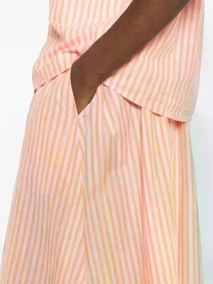 MAISON123 Brune Striped Midi Skirt