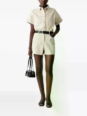 MORGAN Button-up Short-sleeve Playsuit