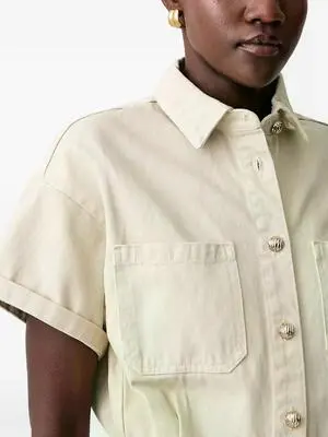 MORGAN Button-up Short-sleeve Playsuit