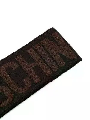 Moschino Logo-intarsia Knitted Headband - Brown