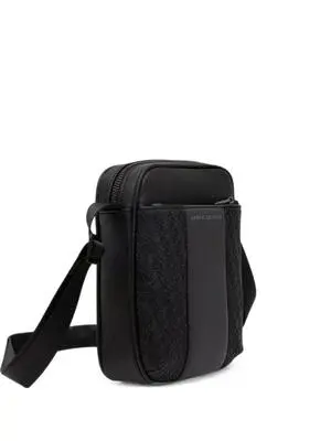 Armani Exchange Logo-print Panelled Messenger Bag - Black
