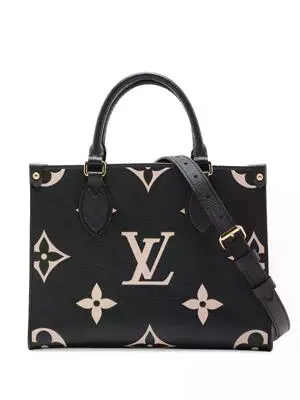 LOUIS VUITTON 2021-2026 Bicolor Monogram Empreinte Giant Onthego Pm Satchel - Black