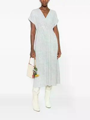MAISON123 Paisley-print V-neck Midi Dress