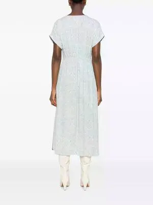MAISON123 Paisley-print V-neck Midi Dress