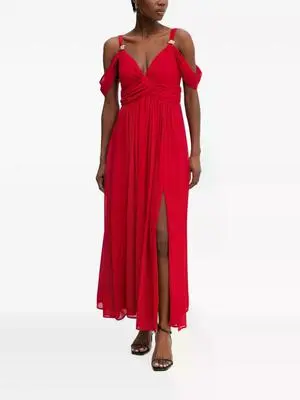 MORGAN Cold-shoulder Side-slit Maxi Dress