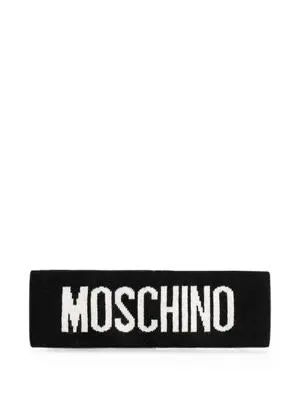 Moschino Logo-intarsia Knitted Headband - Black