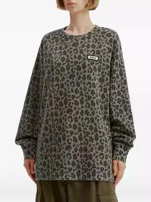 FINGERCROXX Leopard-print Waffle-knit T-shirt