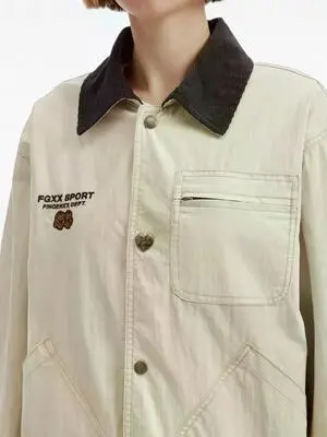 FINGERCROXX Corduroy-collar Logo-patch Jacket