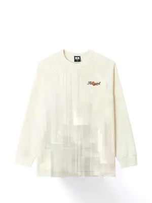 FINGERCROXX Waffle-knit Raglan-sleeve T-shirt - White