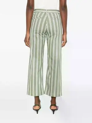 MAISON123 Rose Vertical-stripe Cropped Jeans