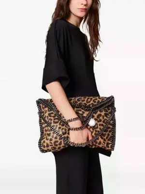 Stella McCartney Falabella Leopard Fold-over Tote Bag
