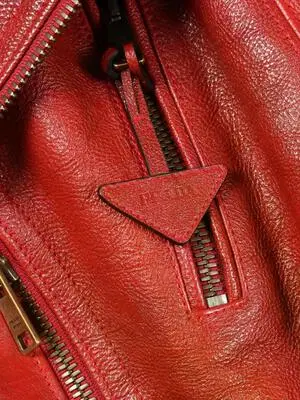 Prada 2010s Leather Jacket - Red
