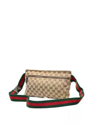 Gucci 2000-2015 Gg Canvas Web Double Pocket Belt Bag - Neutrals
