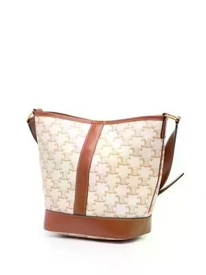 Celine 2023 Small Triomphe Coated Canvas Bucket Bag