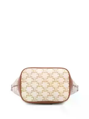 Celine 2023 Small Triomphe Coated Canvas Bucket Bag