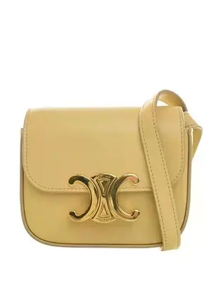Celine 2022 Mini Shiny Calfskin Triomphe Crossbody Bag
