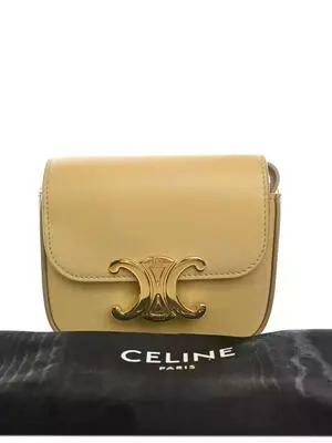 Celine 2022 Mini Shiny Calfskin Triomphe Crossbody Bag
