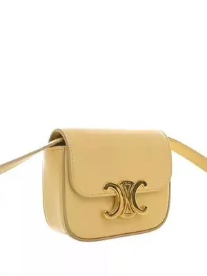 Celine 2022 Mini Shiny Calfskin Triomphe Crossbody Bag
