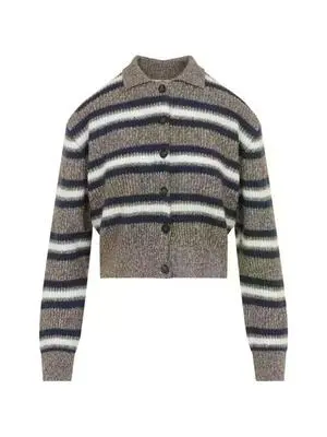Brunello Cucinelli Striped Button-up Cardigan - Brown
