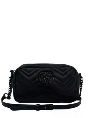 Gucci 2016-2026 Small Gg Marmont Matelasse Leather Crossbody Bag - Black