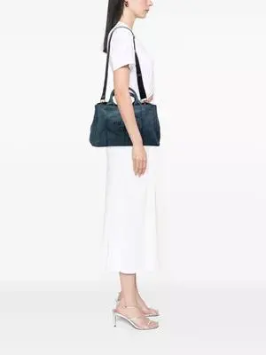 Prada 2013-2026 Denim Canapa Logo Tote Satchel