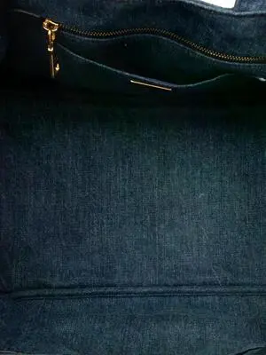 Prada 2013-2026 Denim Canapa Logo Tote Satchel