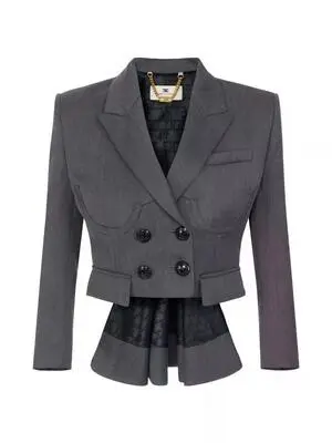 Elisabetta Franchi Cool Wool Jacket - Grey