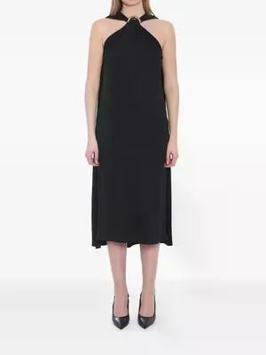 Gucci Halter-neck Cape Midi Dress - Black