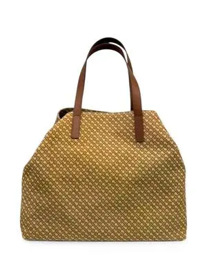 GHERARDINI Monogram-print Suede Tote Bag - Brown