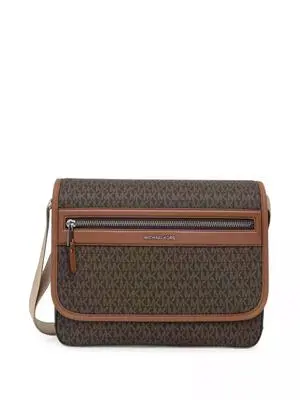 Michael Kors Monogram-print Messenger Bag - Brown