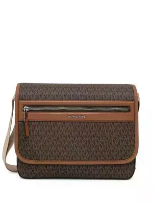 Michael Kors Monogram Print Messenger Bag - Brown