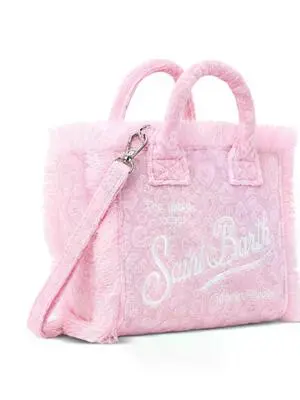MC2 SAINT BARTH Leopard-embossed Fringed Mini Tote Bag