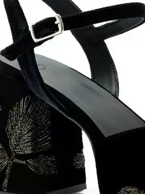 CastaÑer Embroidered Velvet Pumps
