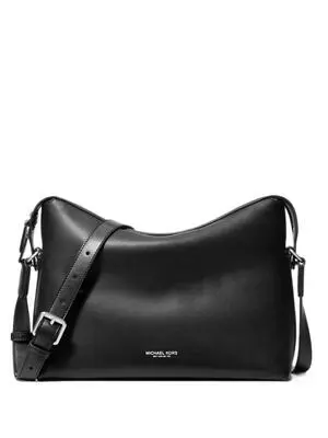 Michael Kors Nicholas Medium Pebbled Leather Crossbody Messenger Bag - Black