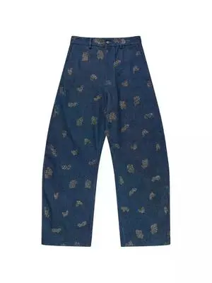 Munthe Vasler Bead-embellished Jeans - Blue