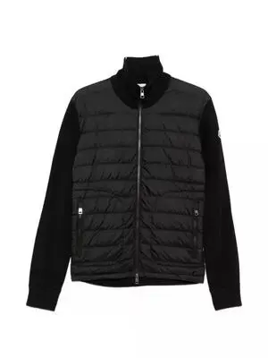Moncler Quilted-panel Zip-up Jacket - Black