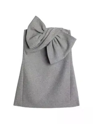 7 For All Mankind Bow-detail Strapless Dress - Grey