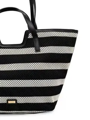 MORGAN Striped Mesh Tote Bag