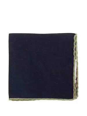 AL DUCA D’AOSTA 1902 Contrast-trim Wool Pocket Square - Blue