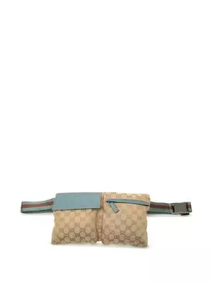 Gucci 2000-2015 Gg Canvas Web Double Pocket Belt Bag - Neutrals