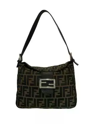 Fendi 1990-2010 Zucca Canvas Shoulder Bag - Brown