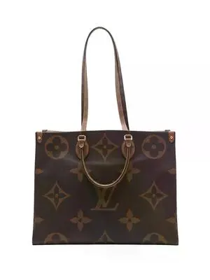 LOUIS VUITTON 2019 Monogram Reverse Giant Onthego Gm Satchel - Brown