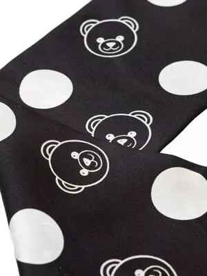 Moschino Teddy Bear-print Polka-dot Scarf