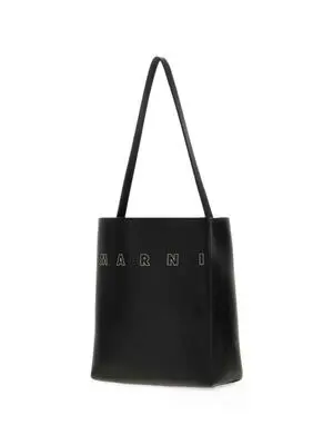 Marni Embroidered-logo Leather Tote Bag
