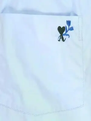 AMI Paris De Coeur Embroidered Shorts
