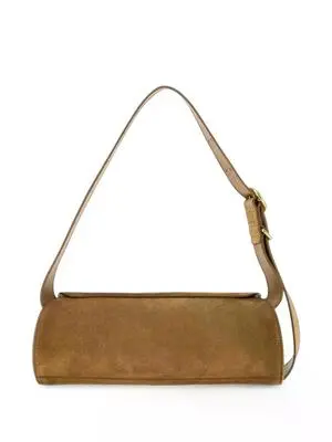 JIL SANDER Small Cannolo Suede Shoulder Bag - Brown
