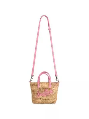 MC2 SAINT BARTH Logo-patch Raffia Tote Bag