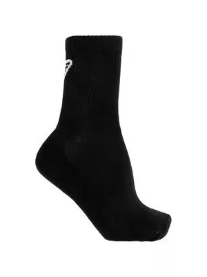 Emporio Armani Logo-embroidered Ribbed-knit Socks - Black
