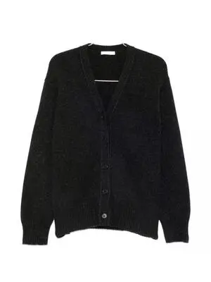 THE ROW Ribbed-knit V-neck Cardigan - Grey